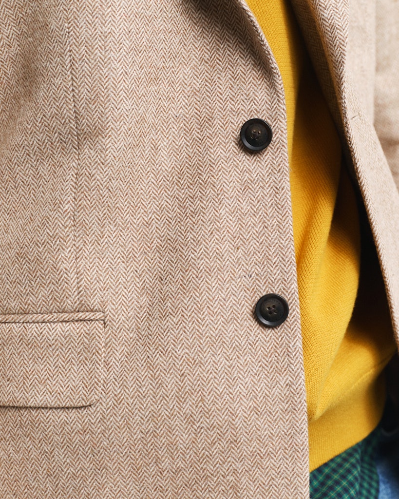 GANT - Slim Herringbone Suit Blazer, Cacao | GANT | Tector Menswear
